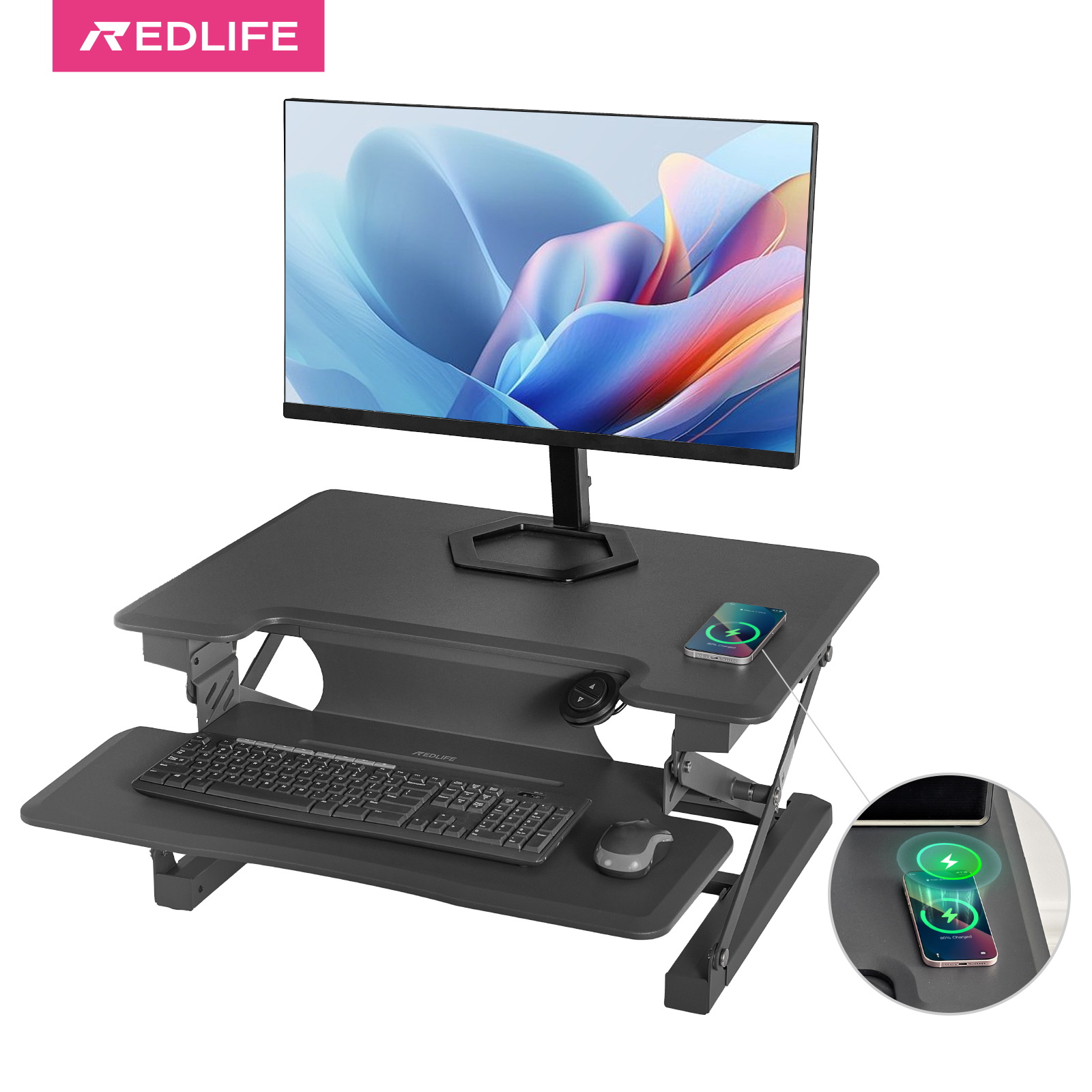 Redlife Standing Desk Converter 28" Height Adjustable Sit to Stand ...