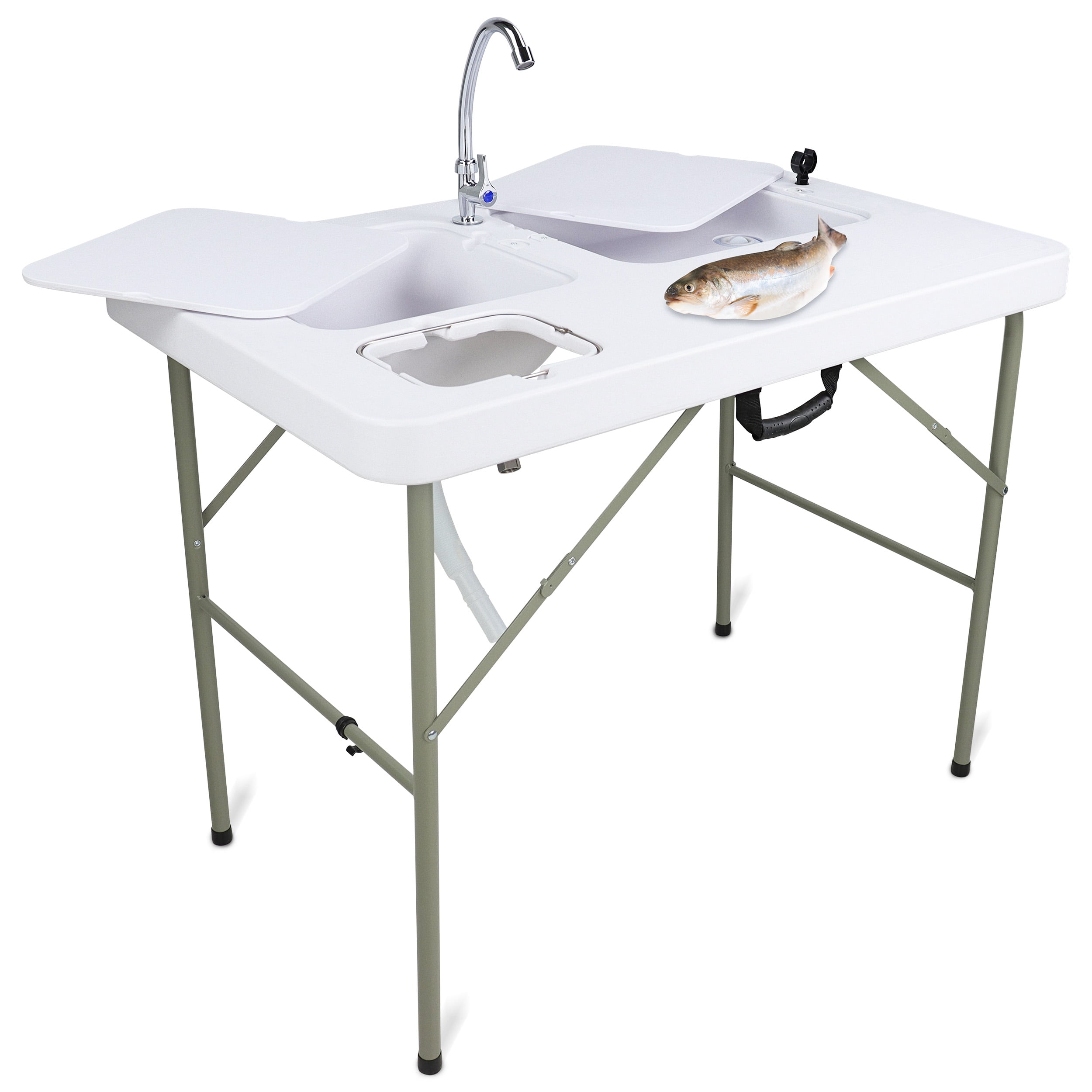 Redline Canyon Camping Sink Table with Dual Sinks - 32in Fish Cleaning ...