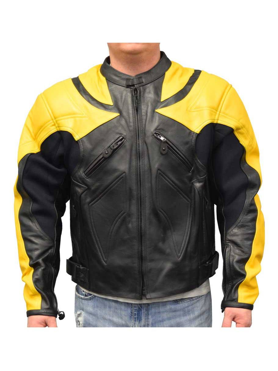 Redline Men's Racing Body Armor Jacket, Buffalo Leather M-YBR (Yellow ...