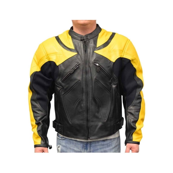 Redline Men's Racing Body Armor Jacket, Buffalo Leather M-YBR (Yellow ...