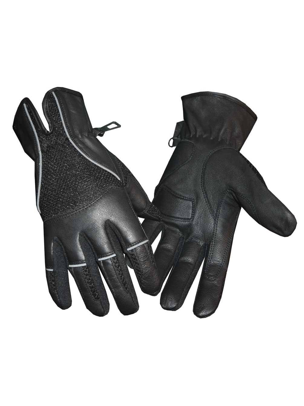 Redline Men's Vented Full-Finger Anti-Vibration Leather Gloves, Black G ...