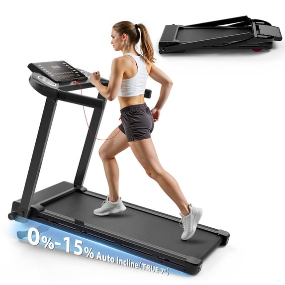 Redliro Foldable Treadmill with Auto Incline, 2.5HP Walking Pad for ...