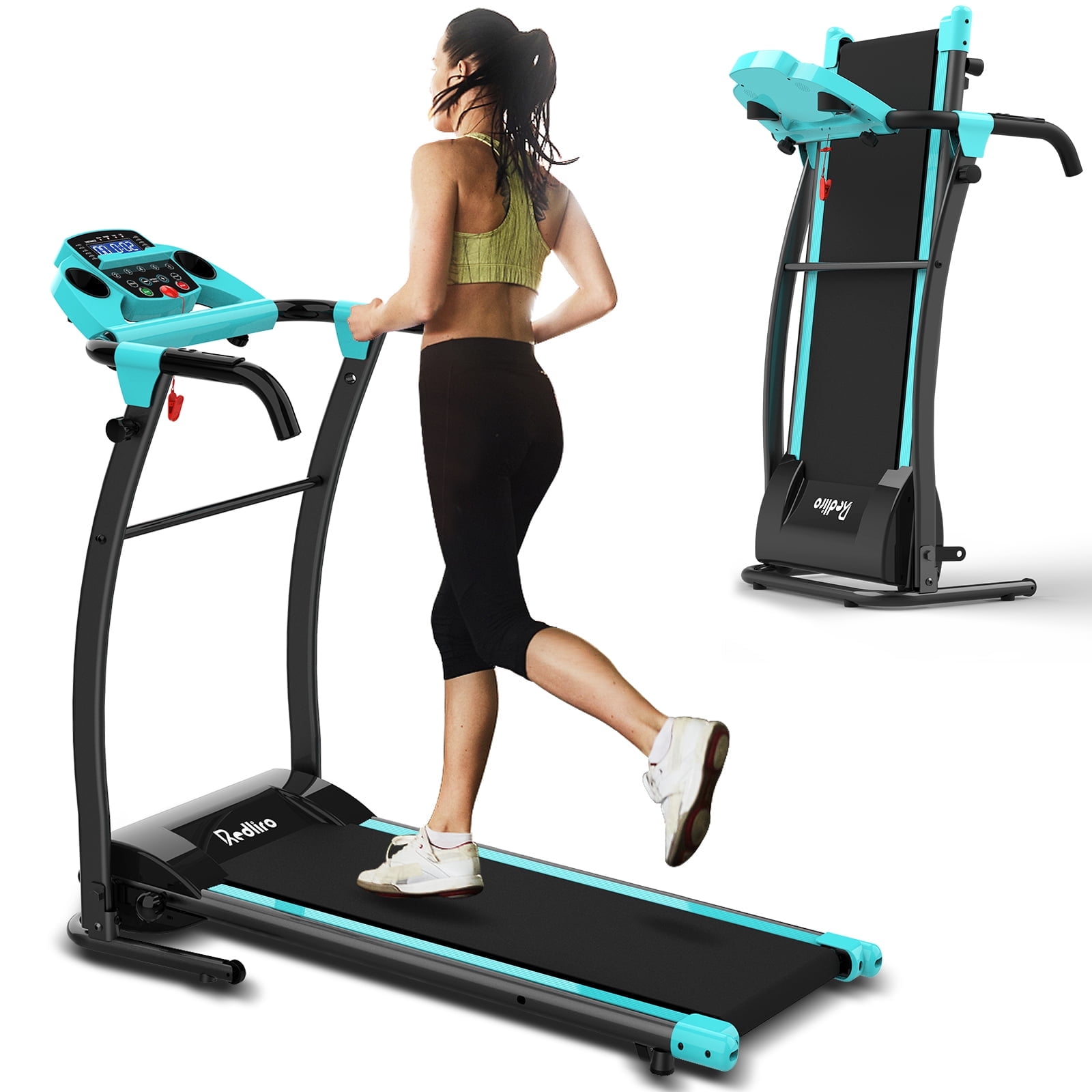 Redliro Folding Treadmill for Home Compact Electric Walking Machine LCD ...