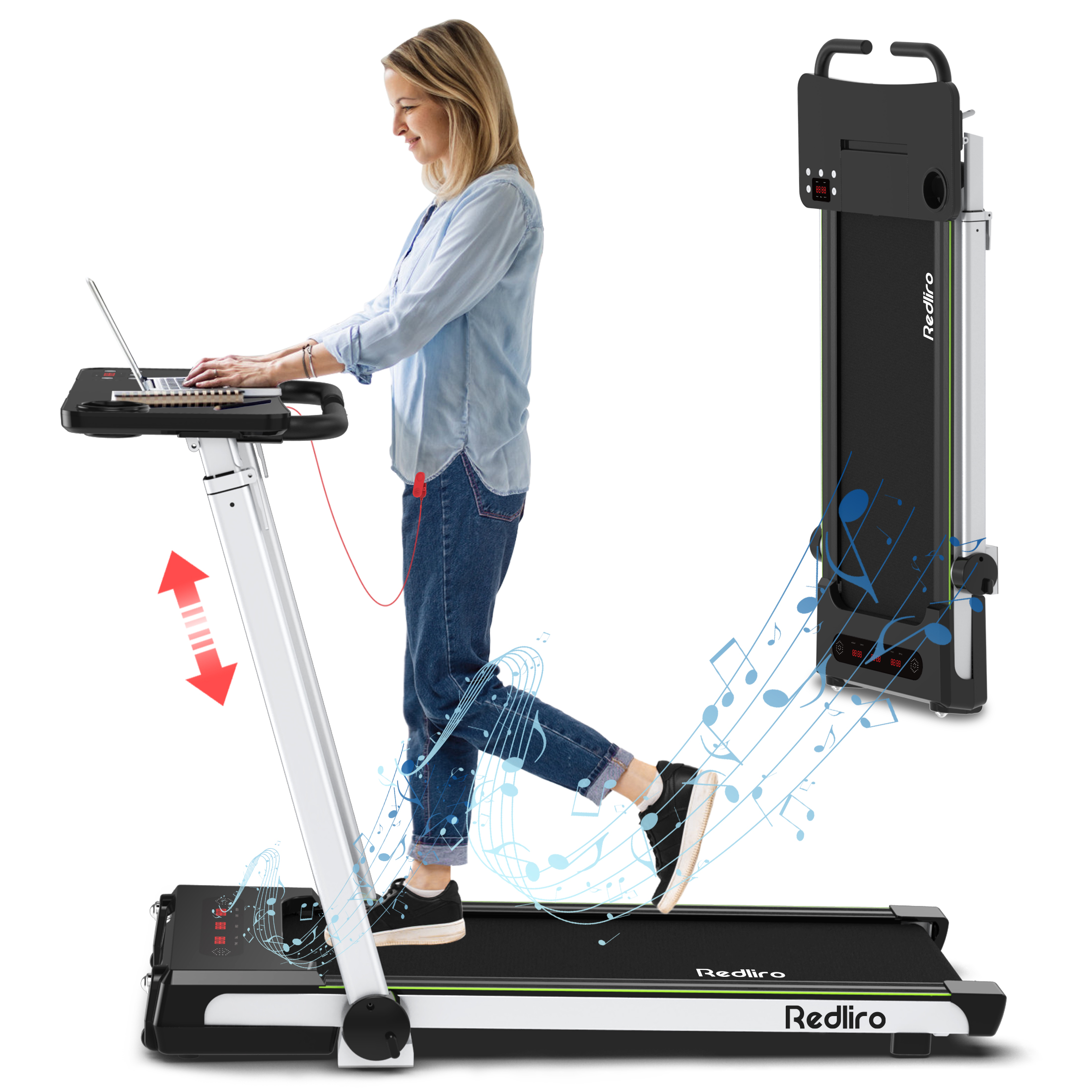 Stamina Avari Adjustable Height Treadmill With Workout Monitor ...