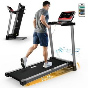 Sunny Health & Fitness Smart Treadmill with Auto Incline, Speed Buttons ...