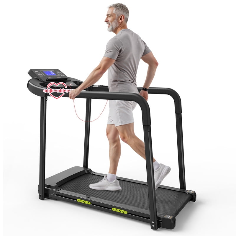 Redliro Walking Treadmill for Seniors with Handrail and LCD Display, 2 ...