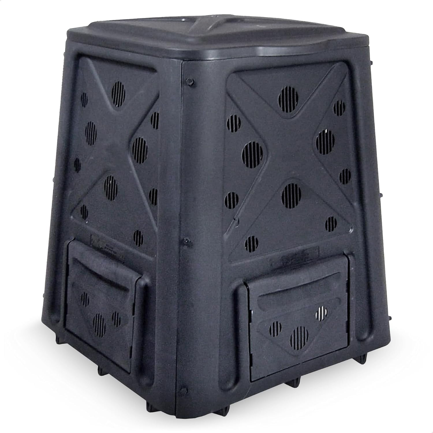 Redmon Outdoor Compost Bin with Lift Off Lid, 4-Door Access & Vent ...