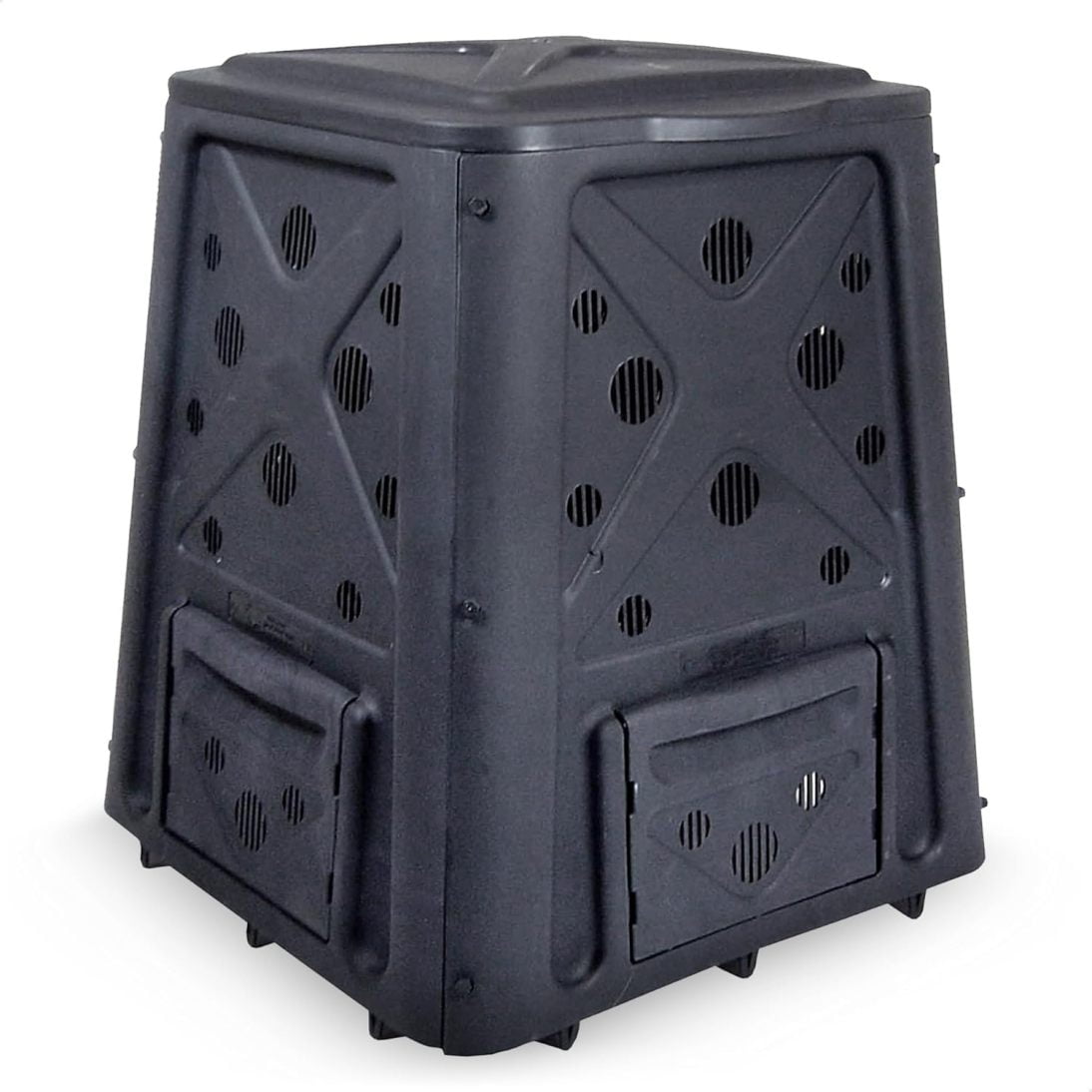 Redmon Outdoor Compost Bin with Lift Off Lid, 4-Door Access & Vent ...