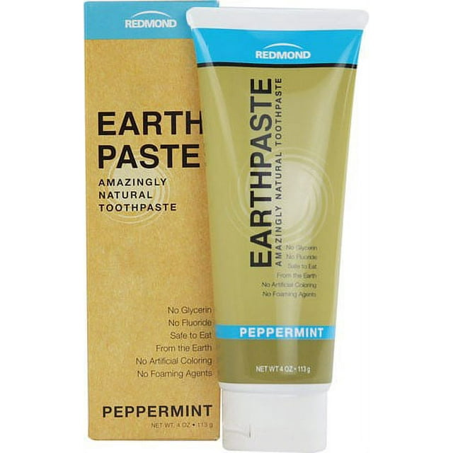 Redmond Earthpaste Natural Toothpaste with Essential Oils, Peppermint ...