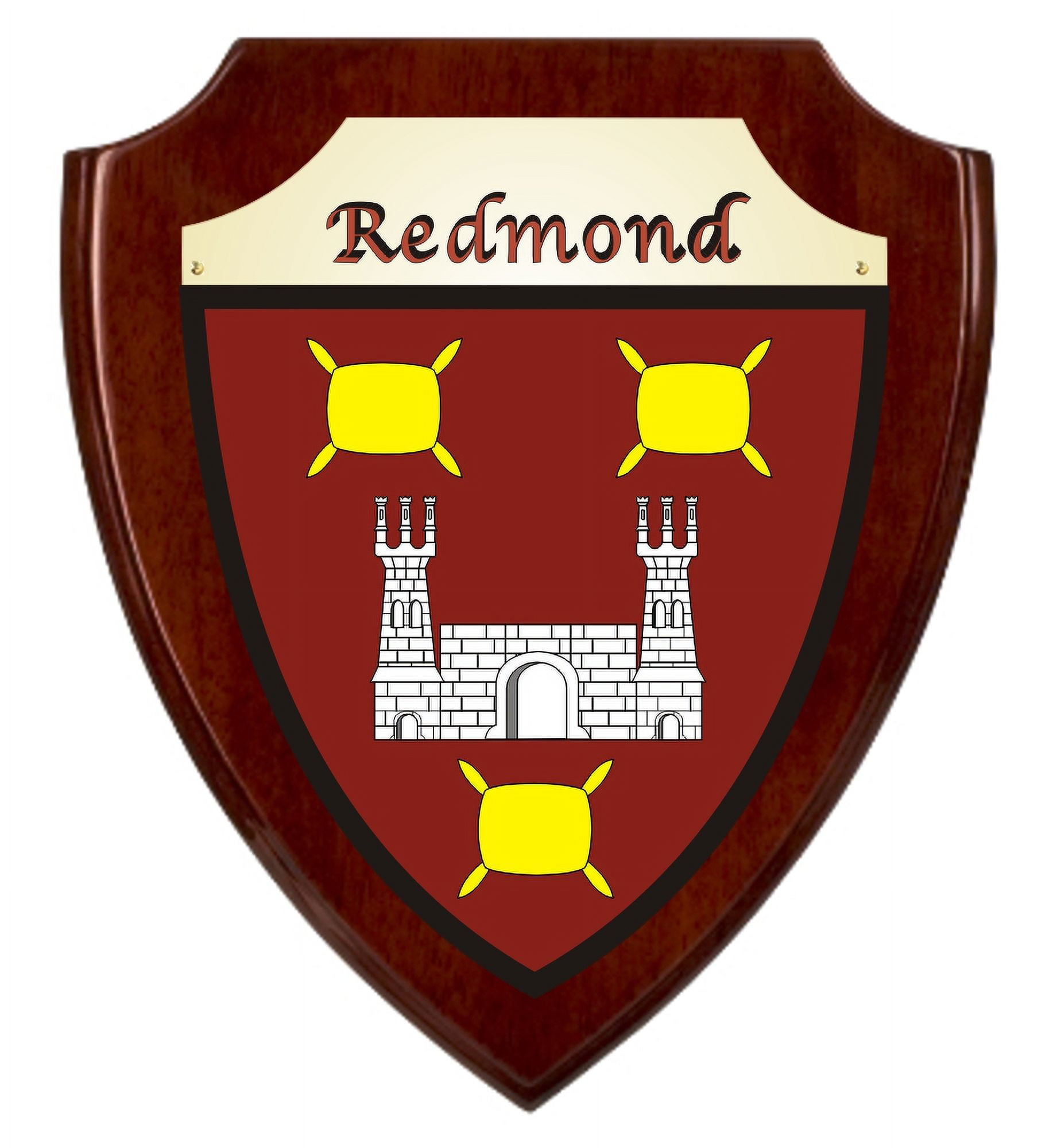 Redmond Irish Coat of Arms Shield Plaque - Rosewood Finish - Walmart.com
