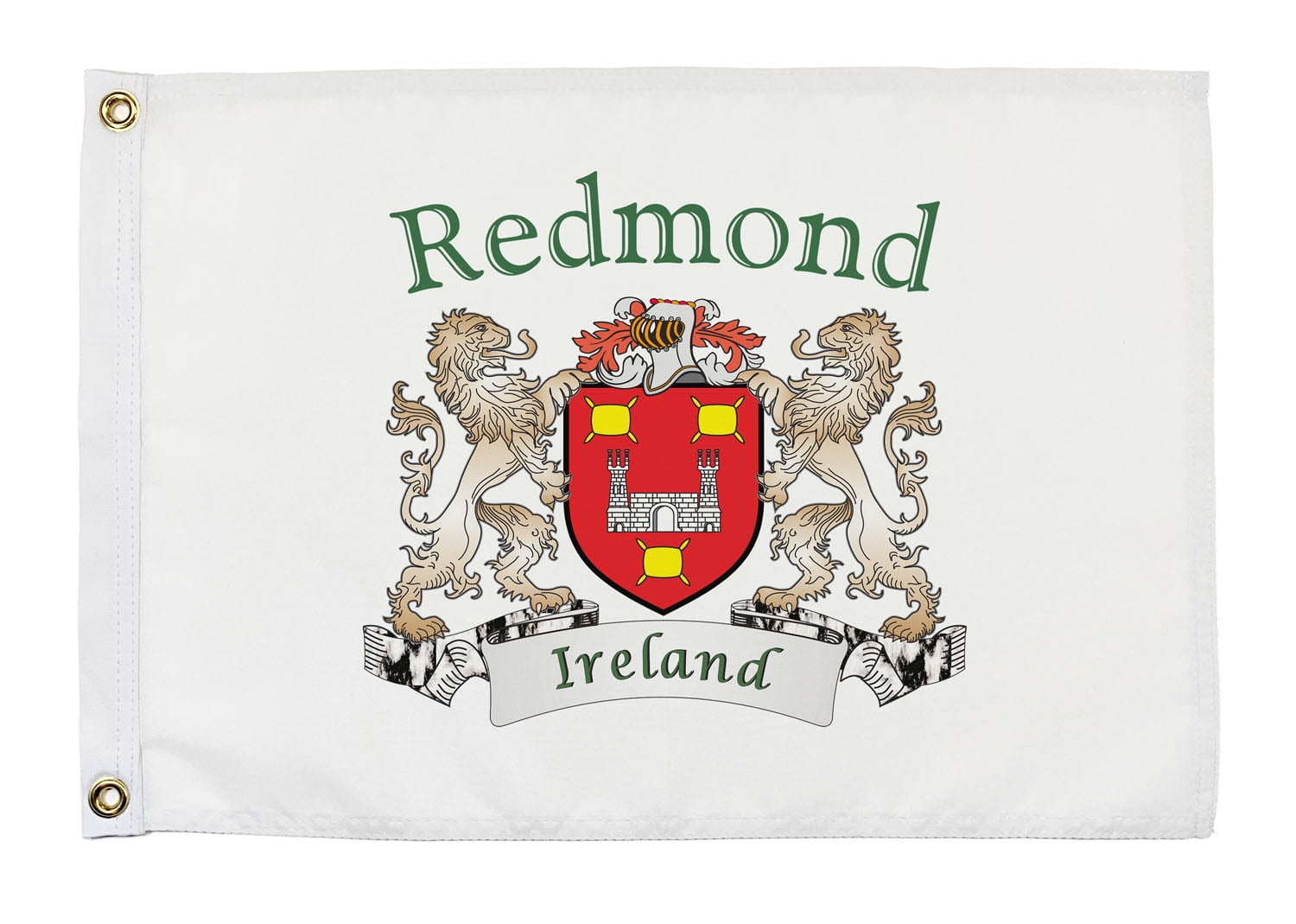 Redmond Irish Coat of Arms Small White Flag - 16"x10.5" inches ...