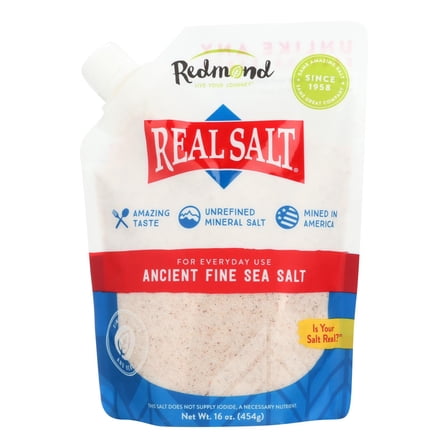 Redmond Real Salt, Ancient Fine Sea Salt, Unrefined Mineral Salt, 26 oz ...