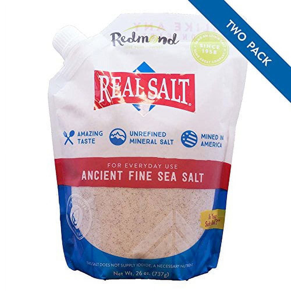 Redmond Real Salt, Ancient Fine Sea Salt, Unrefined Mineral Salt, 26 ...