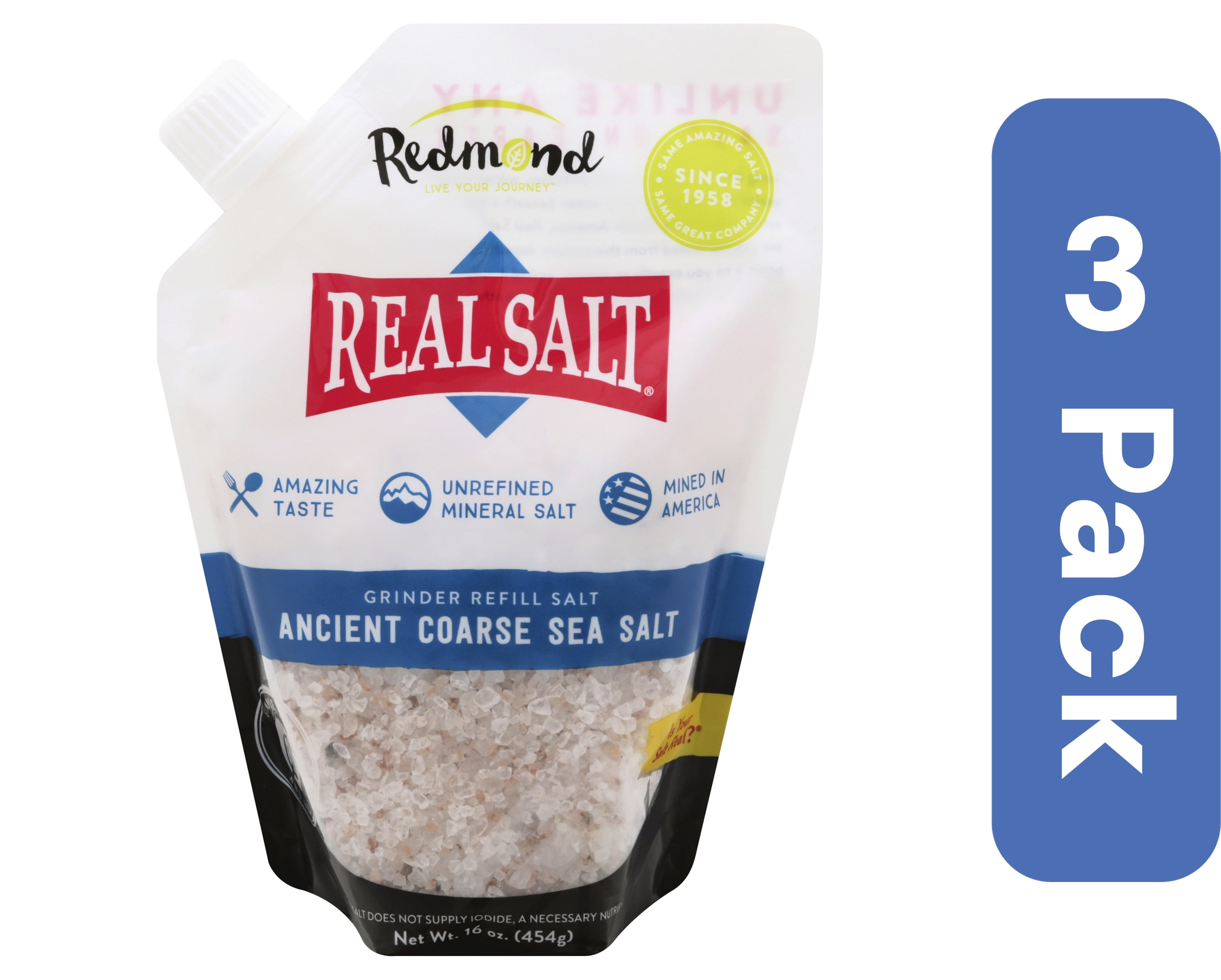 Redmond Real Salt Grinder Coarse Salt 16 oz (Pack Of 3) - Walmart.com
