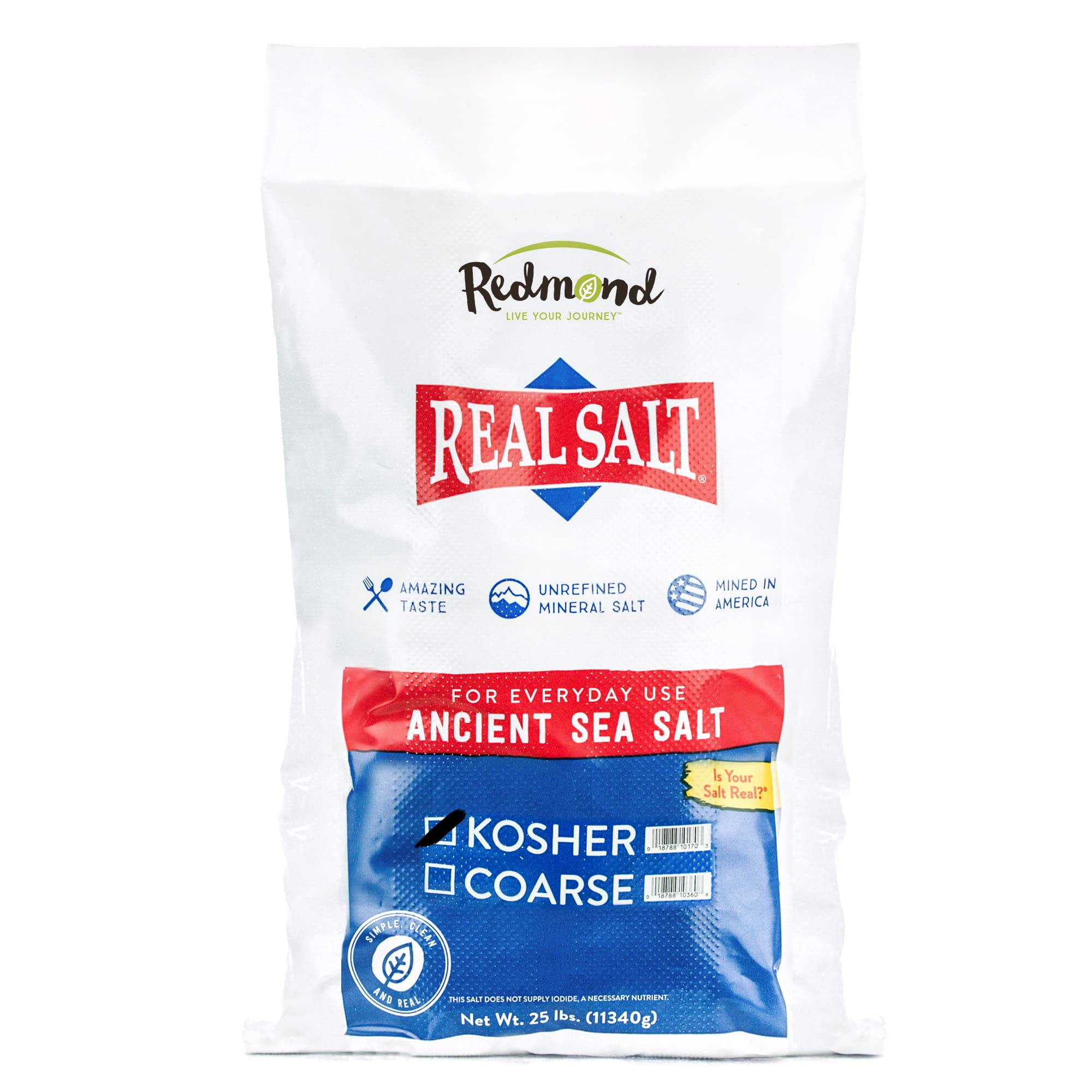 Redmond Real Sea Salt MFF30 - Natural Unrefined Gluten Free Kosher, 25 ...