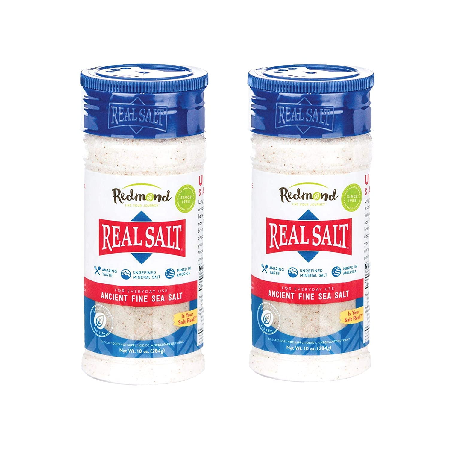 Redmond Real Sea Salt, Natural Unrefined Gluten Free Fine, 10 Ounce ...
