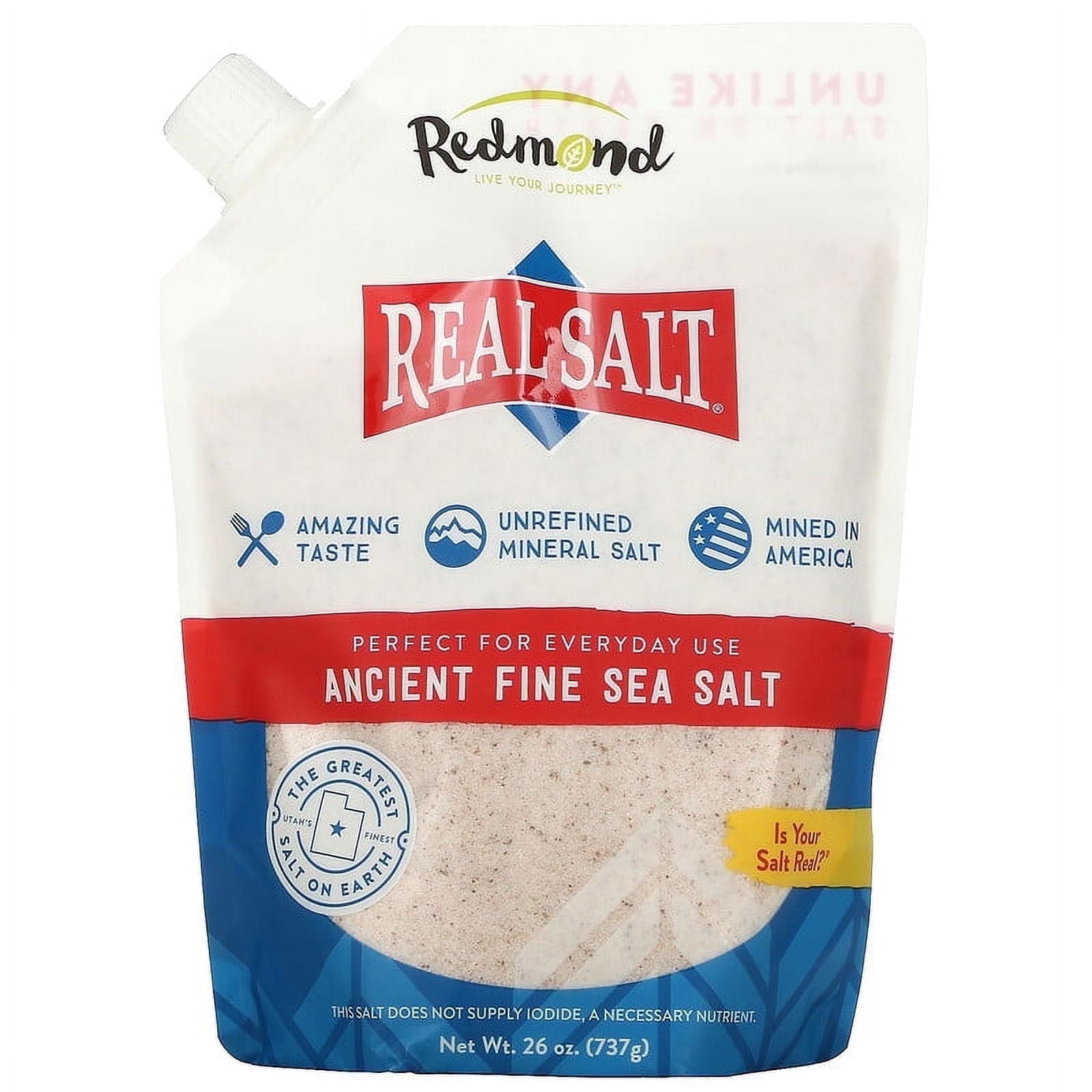 Redmond Trading Company, Real Salt, Ancient Fine Sea Salt, 26 oz ...