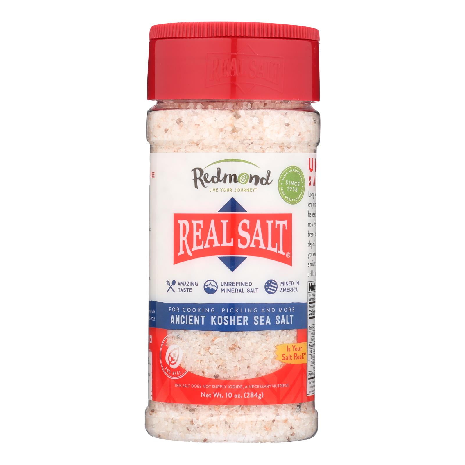 Redmond Kosher Salt, 10 OZ Shaker Bottle, Case of 6 - Walmart.com