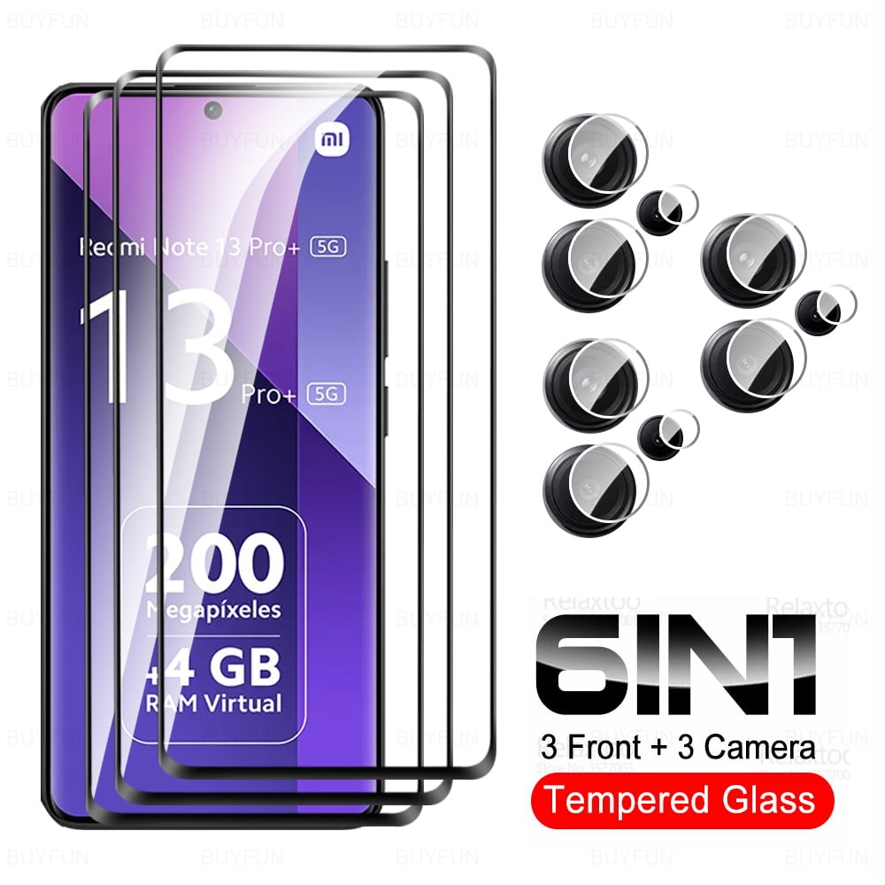 Redmy Note 13 Pro+ Curved Glass 6To1 Camera Tempered Glass For Xiaomi ...