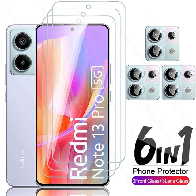 Redmy Note13 Pro 4G 5G Glass 6In1 HD Tempered Glass Screen Protector ...
