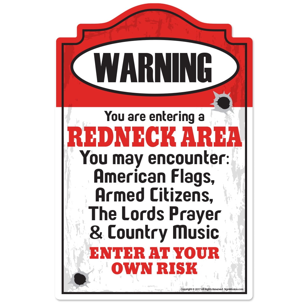 Redneck Area Novelty Sign | Indoor/Outdoor | Funny Home Décor for ...