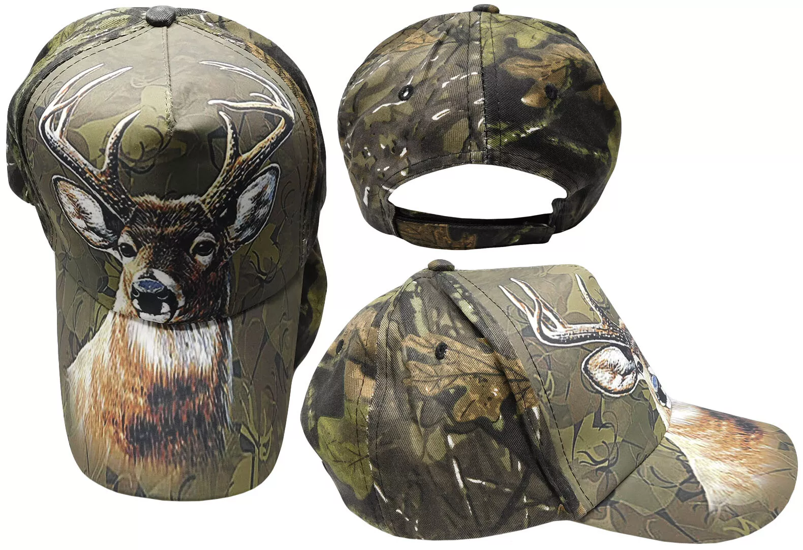 Redneck Camouflage Camo Single Deer Buck baseball style ball Hat Cap ...