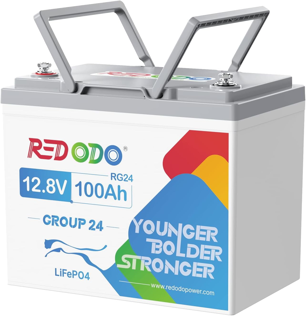 Redodo 12V 100Ah RV LiFePO4 Battery, Lithium Battery Group 24 Mini Size ...