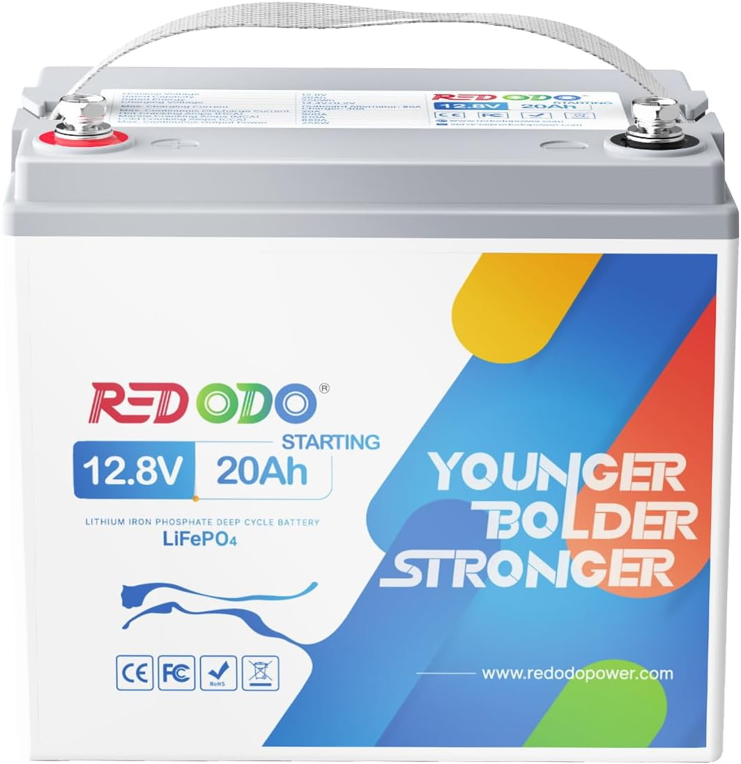 Redodo 12V 20Ah LiFePO4 Lithium Battery, 650 CCA Group U1 Lithium ...