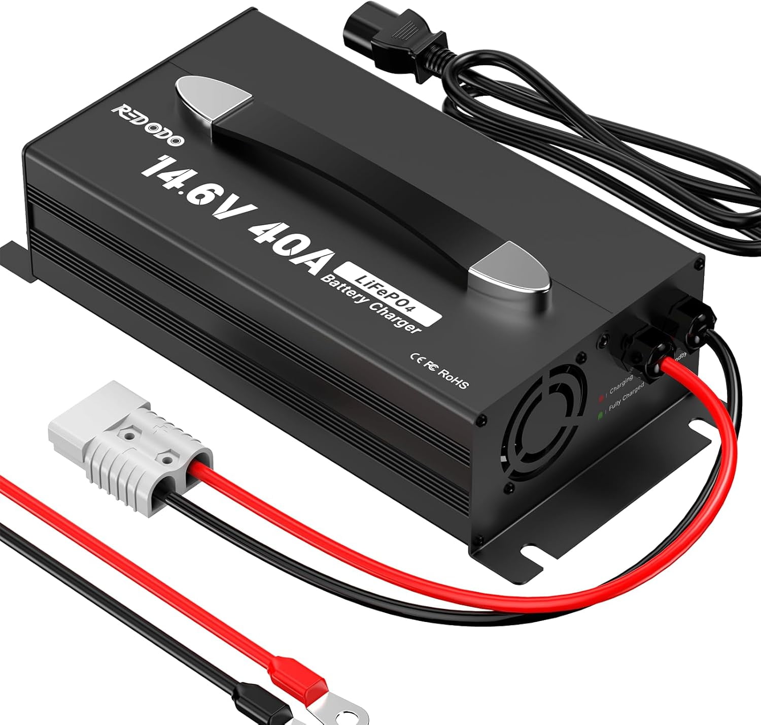 Redodo 14.6V 40A LiFePO4 Battery Charger,Dedicated Lithium Battery Charger,Activate Battery ...