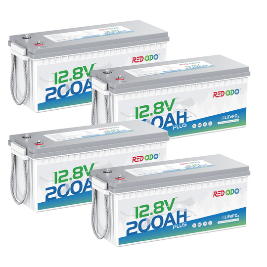 Redodo 4-Pack 12V 200Ah Lithium ion Battery PLUS, Max 2560W Power ...