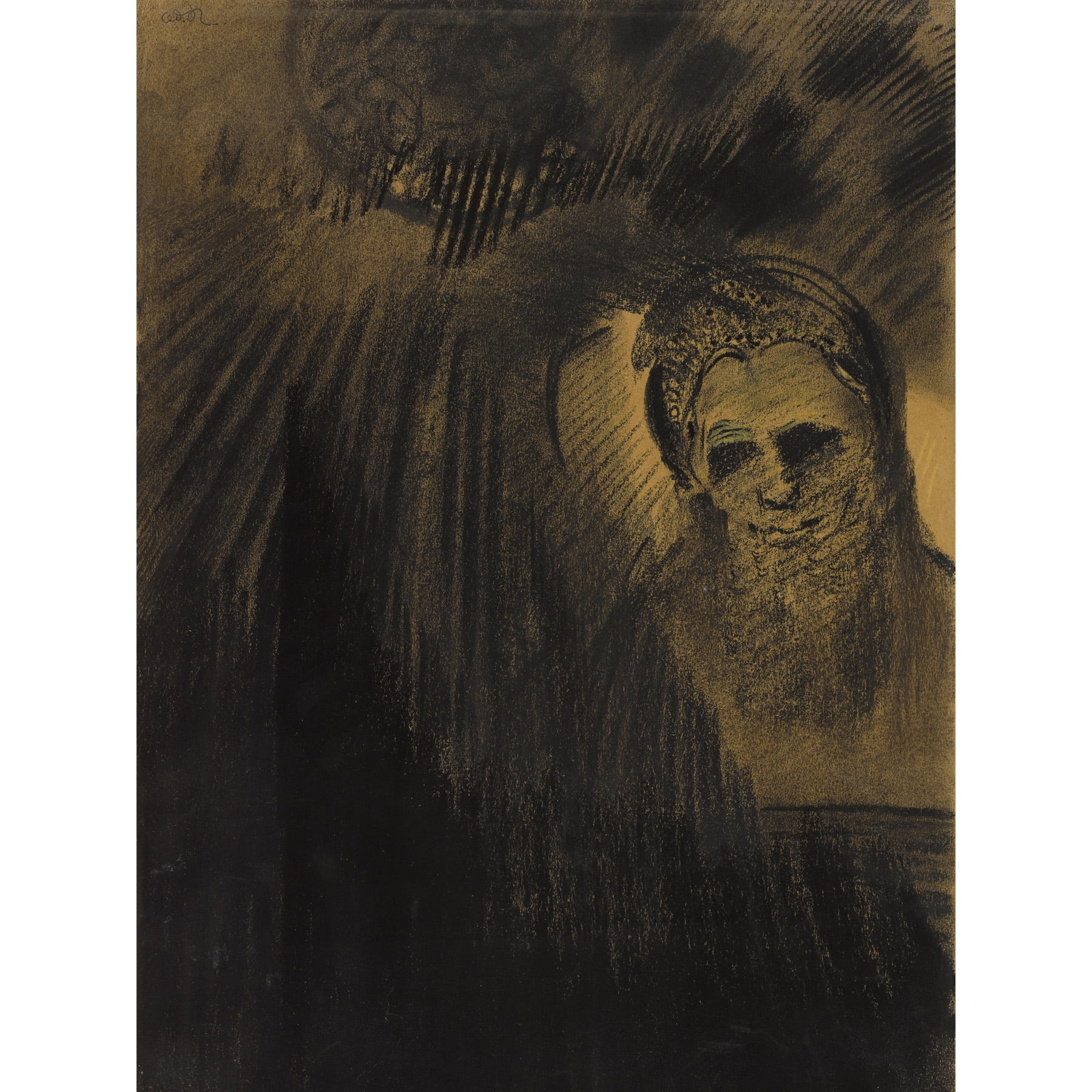 Redon Apparition Gloom Smiling Face Drawing Extra Large XL Wall Art ...
