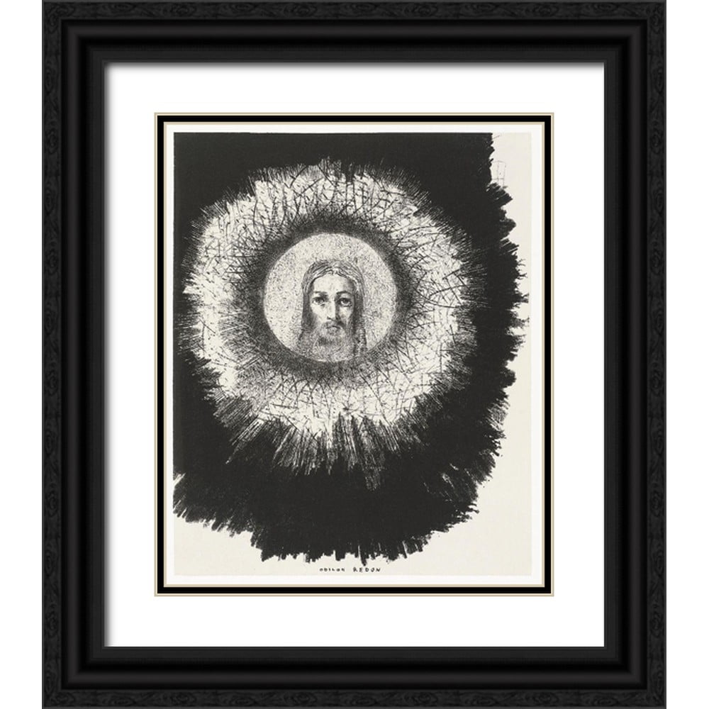 Redon, Odilon 12x14 Black Ornate Wood Framed with Double Matting Museum ...