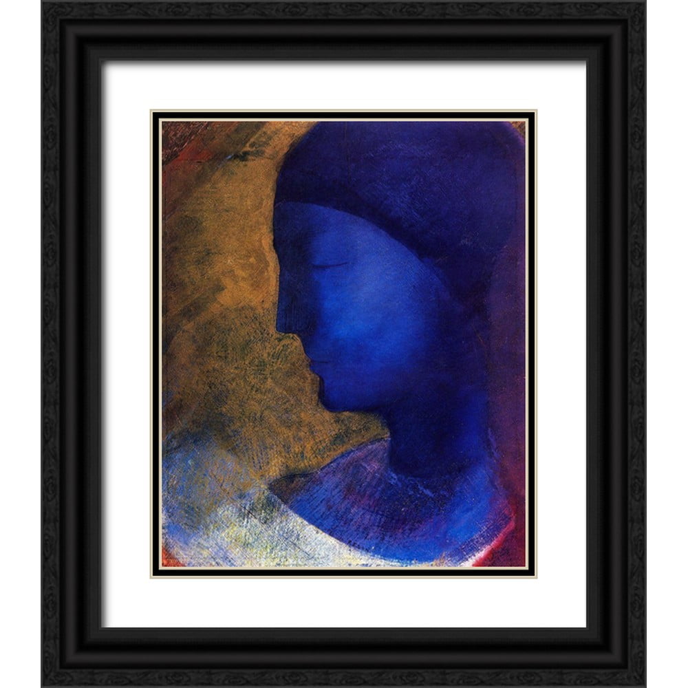 Redon, Odilon 12x14 Black Ornate Wood Framed with Double Matting Museum ...