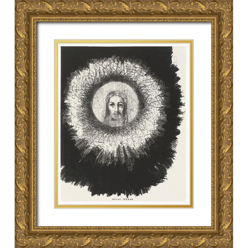 Redon, Odilon 12x14 Gold Ornate Wood Framed with Double Matting Museum ...