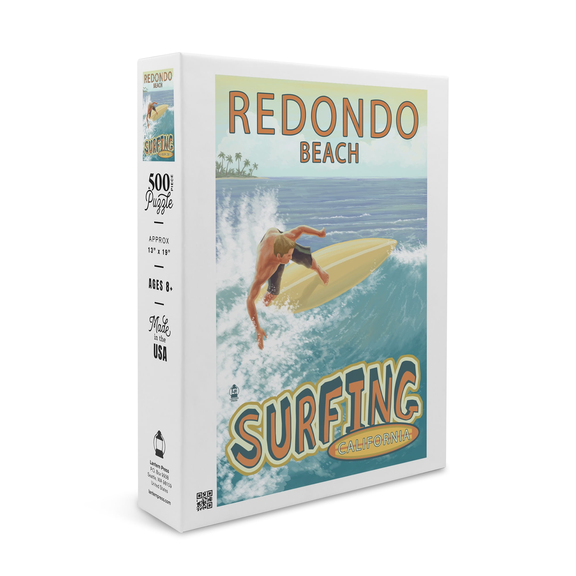 Redondo Beach, California, Surfer Tropical (19x27 inches, Premium 500 ...