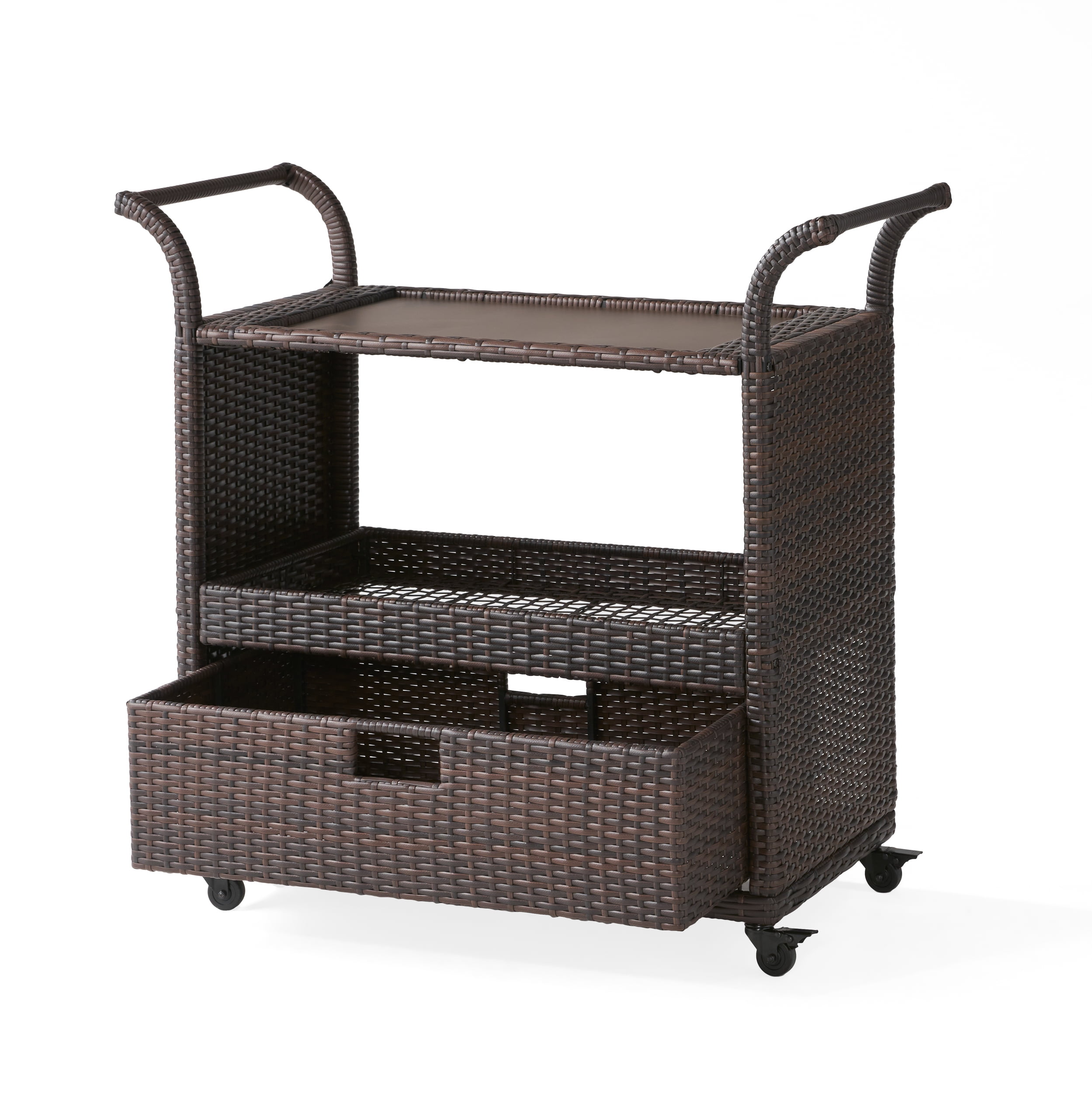 Redondo Outdoor Wicker Bar Cart - Walmart.com