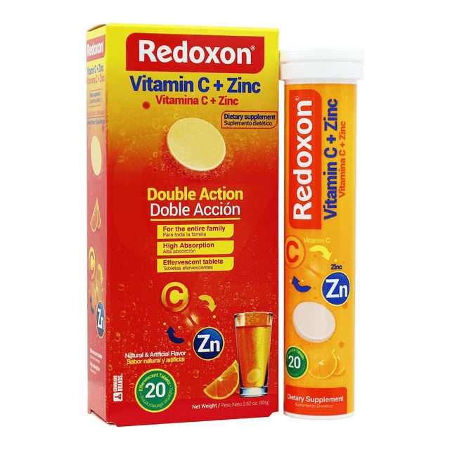 Redoxon Vitamin C, Effervescent Tablets of Vitamin C and Zinc, Helps ...