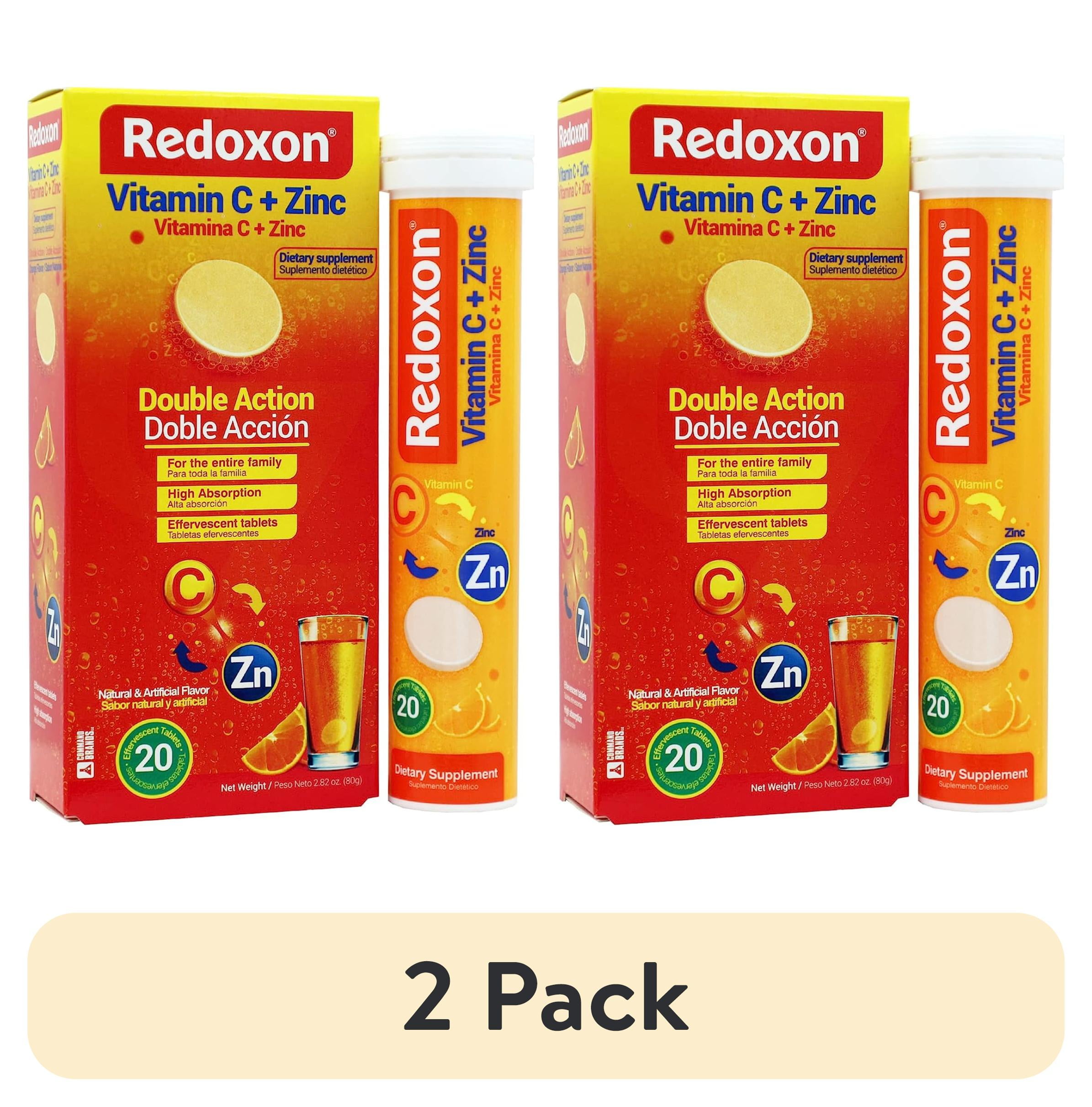 (2 pack) Redoxon Vitamin C & Zinc Effervescent Tablets to Help ...