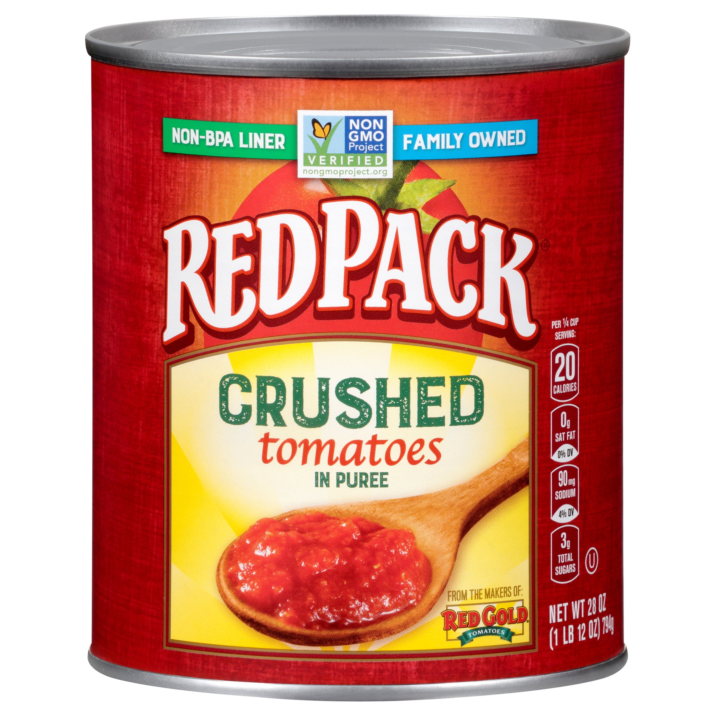 Redpack BPA-Free Crushed Tomatoes in Puree, 28 oz Can, Gluten-Free, Non ...