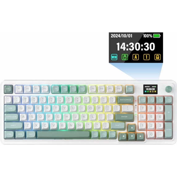 Redragon K719 Wireless Gasket Gaming Keyboard w/Hype Screen & Knob, 95 ...