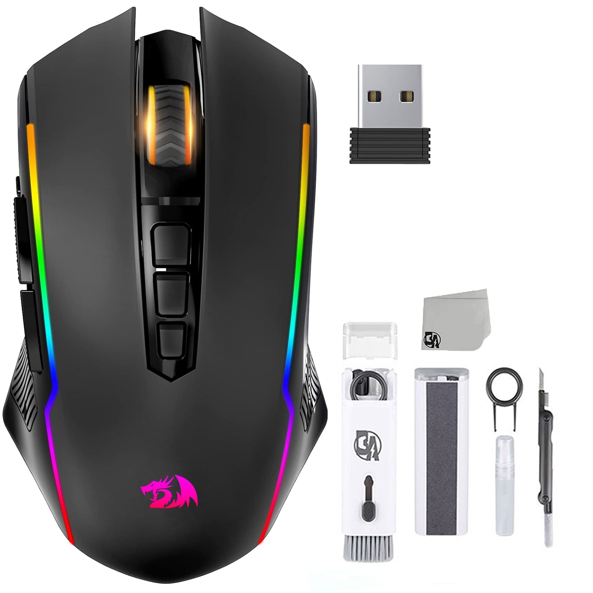 Redragon Gaming Mouse, Wireless Mouse Gaming with 8000 DPI, RGB Backlit ...