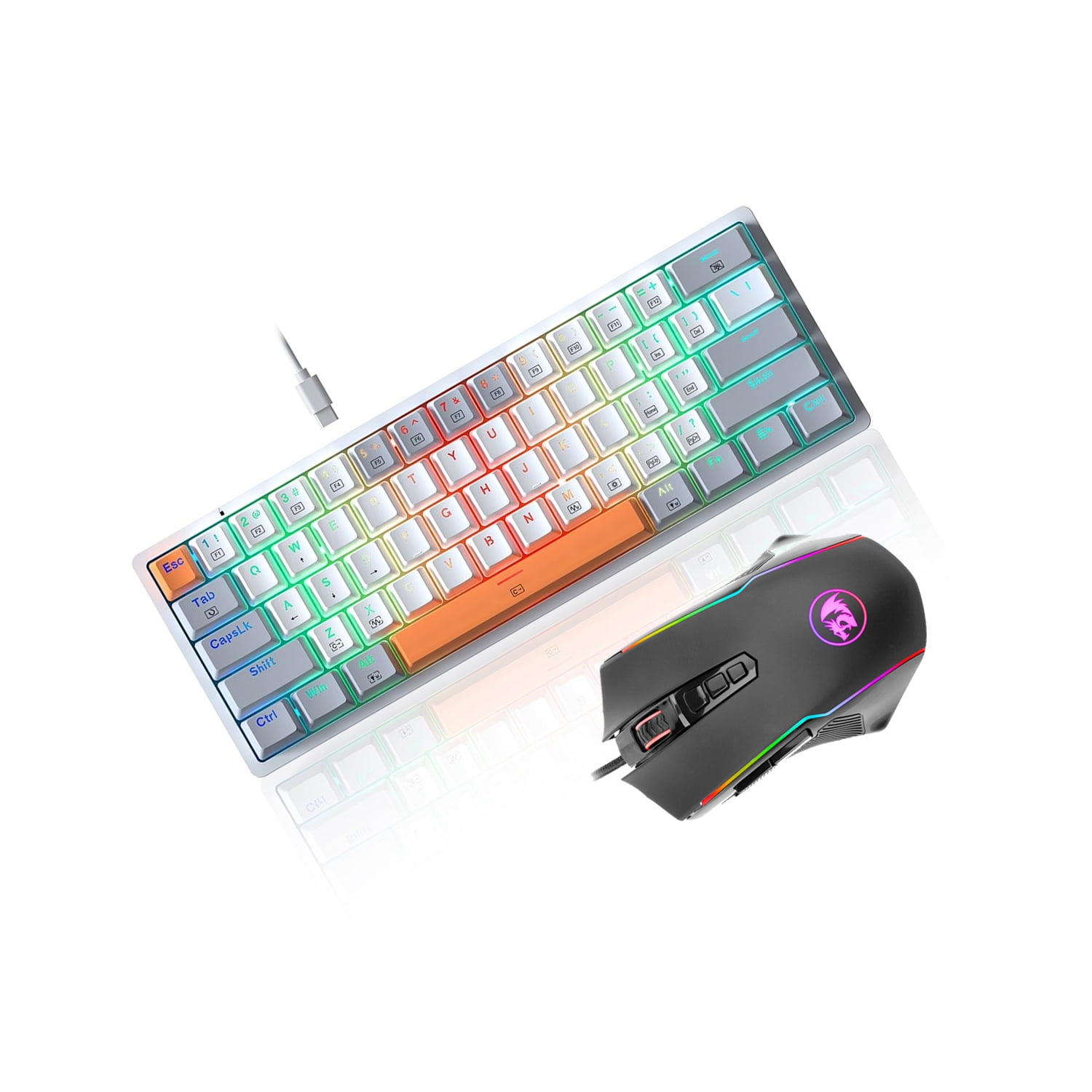 Redragon Gaming kit - M910K wired gaming mouse 8000DPI & K642WGO-RGB 61 ...