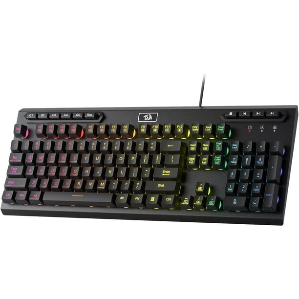 Redragon K513 RGB Membrane Gaming Keyboard, Standard 104 Keys Linear ...