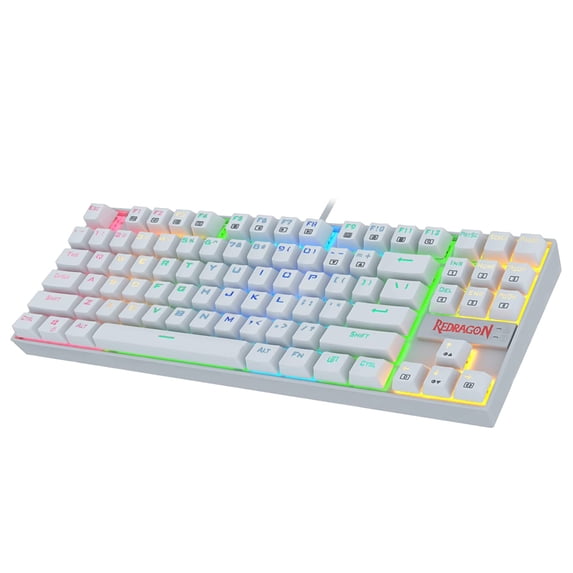 Redragon K552 Mechanical Gaming Keyboard, White, RGB Backlit, 87 Key ...