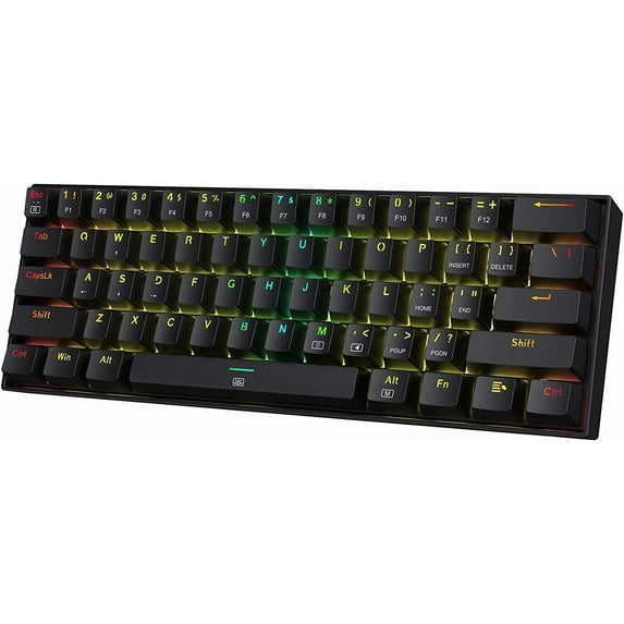 Redragon K630 Dragonborn 60% Wired RGB Gaming Keyboard, 61 Keys Compact ...