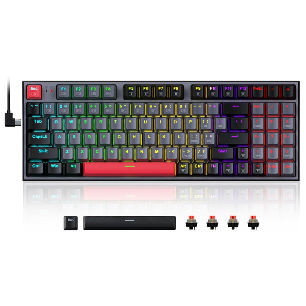 Redragon K636GLR-R 94-Key with NumPad Rainbow Backlight Mechanical ...
