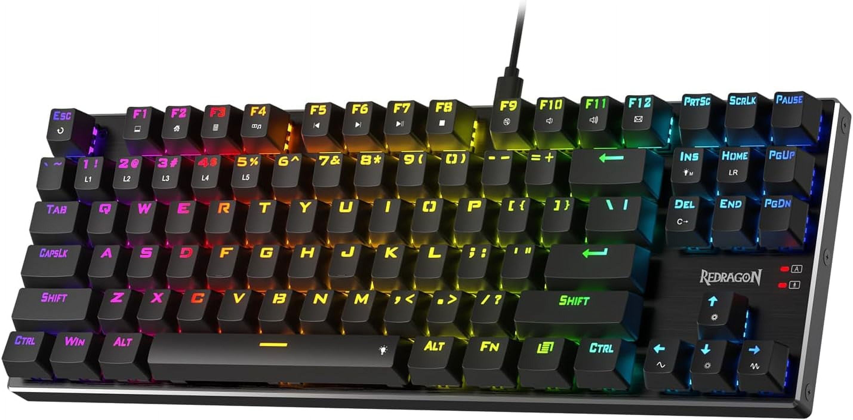 Redragon K660 (K556 TKL) RGB Wired Gaming Keyboard, 80% 87 Keys ...
