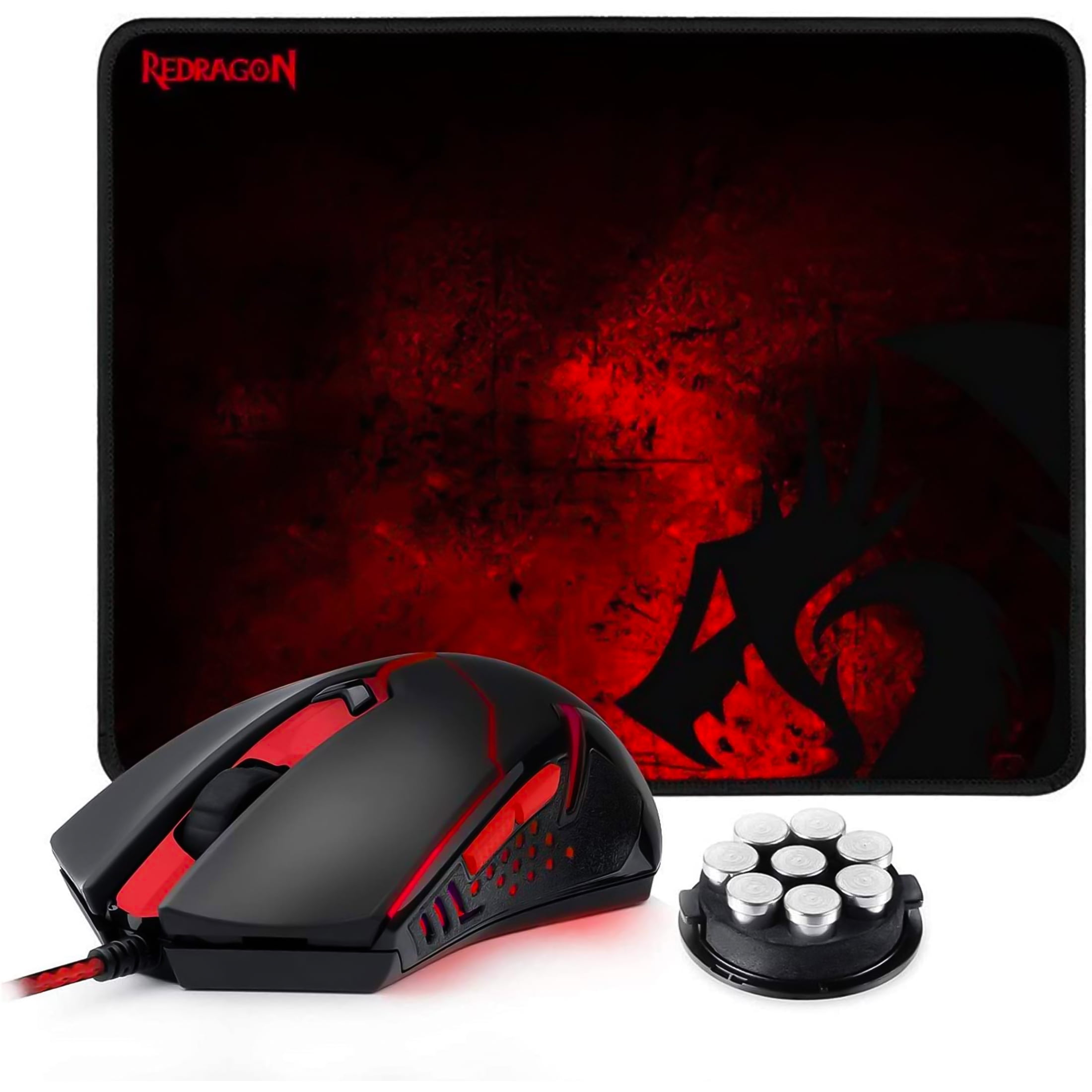 Redragon M601-BA Gaming Mouse Combo, Ergonomic 6 Button, 3200 DPI, Red ...