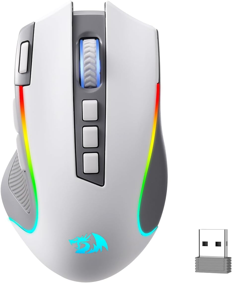Redragon M612 PRO RGB Gaming Mouse, 8000 DPI BT Wired/Wireless Optical Gamer Mouse 9 ...