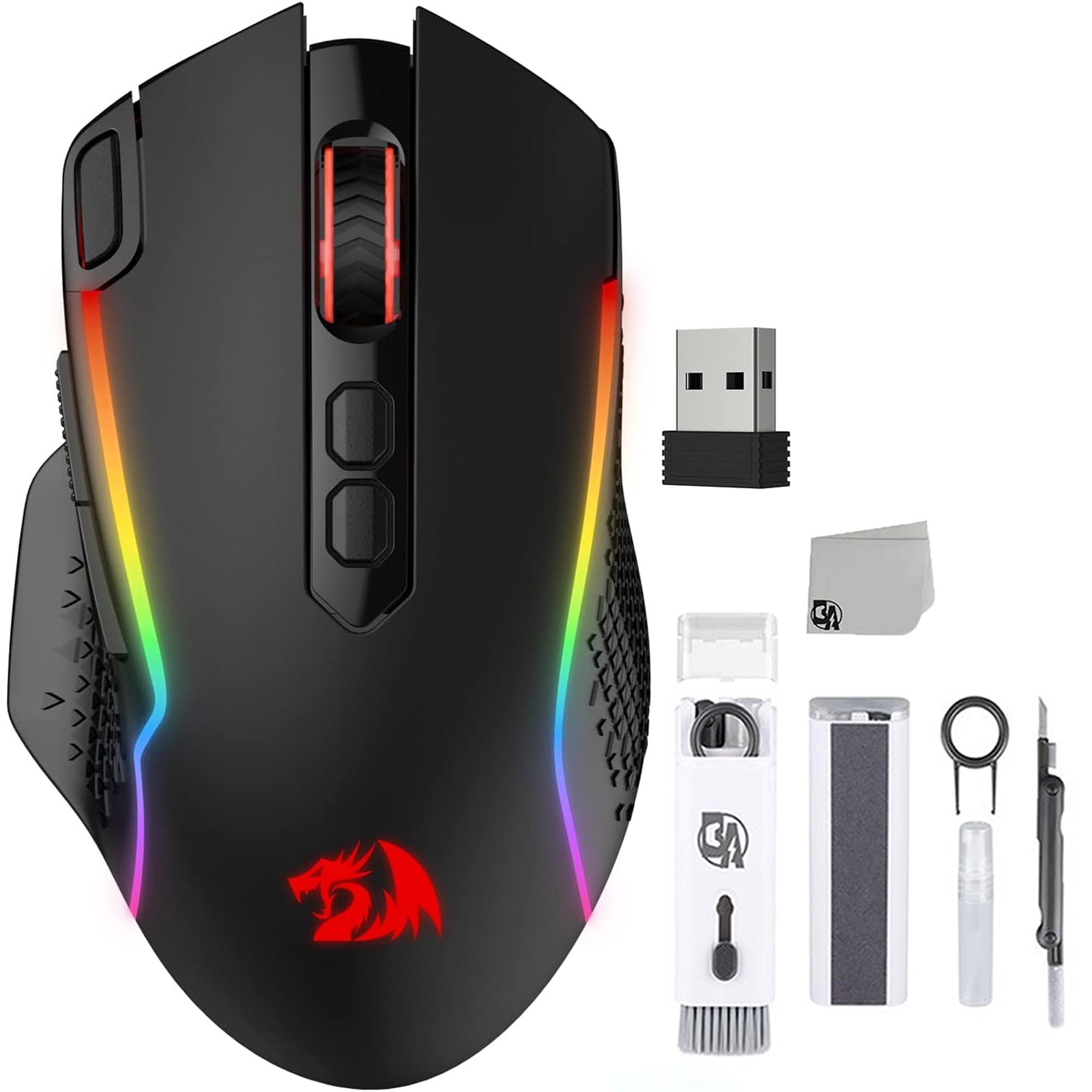 Redragon M810 Pro Gaming Mouse, 10000 DPI Wired/Wireless Gamer Mouse w ...